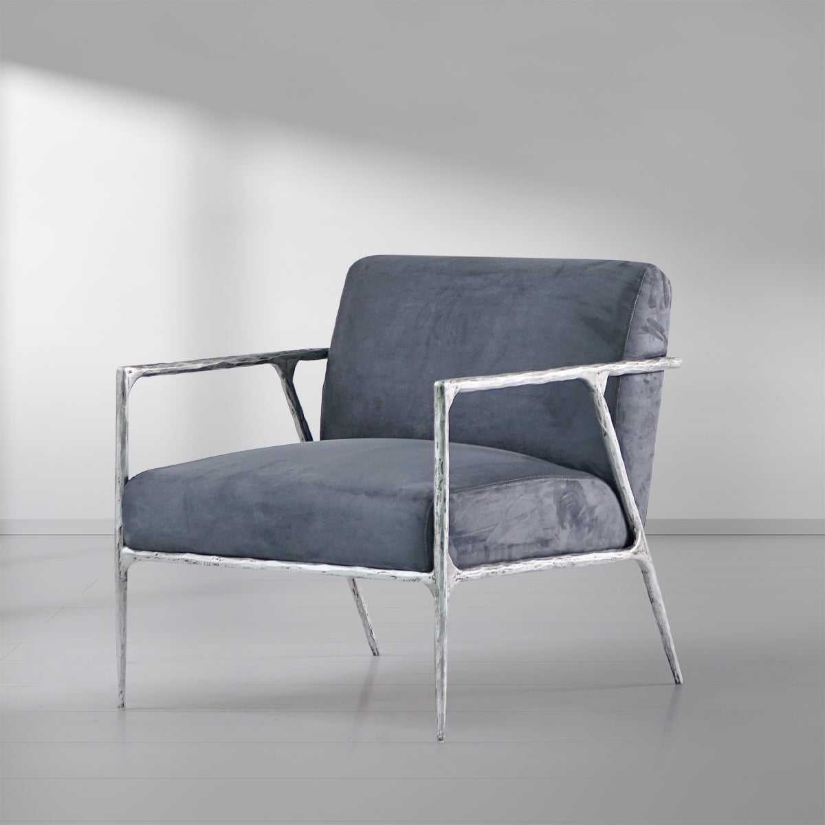 Thaddeus Retro Silver Iron Frame Track Armchair – Doublelighting
