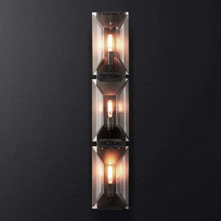 Aubrey Crystal Triple Wall Sconce,Wall Sconce Glass – Doublelighting