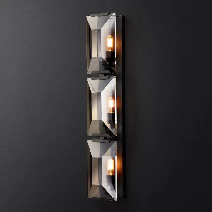 Aubrey Crystal Triple Wall Sconce,Wall Sconce Glass – Doublelighting