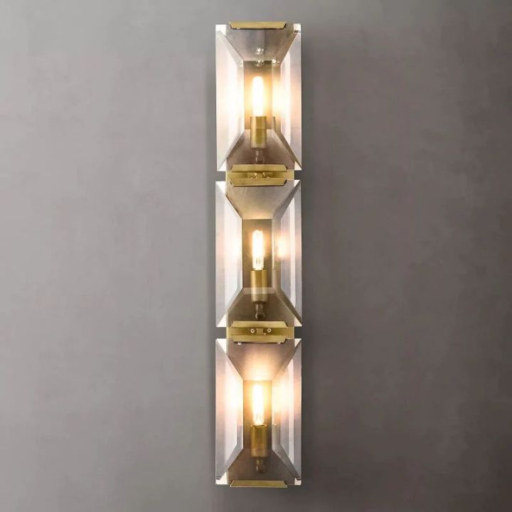 Aubrey Crystal Triple Wall Sconce,Wall Sconce Glass – Doublelighting