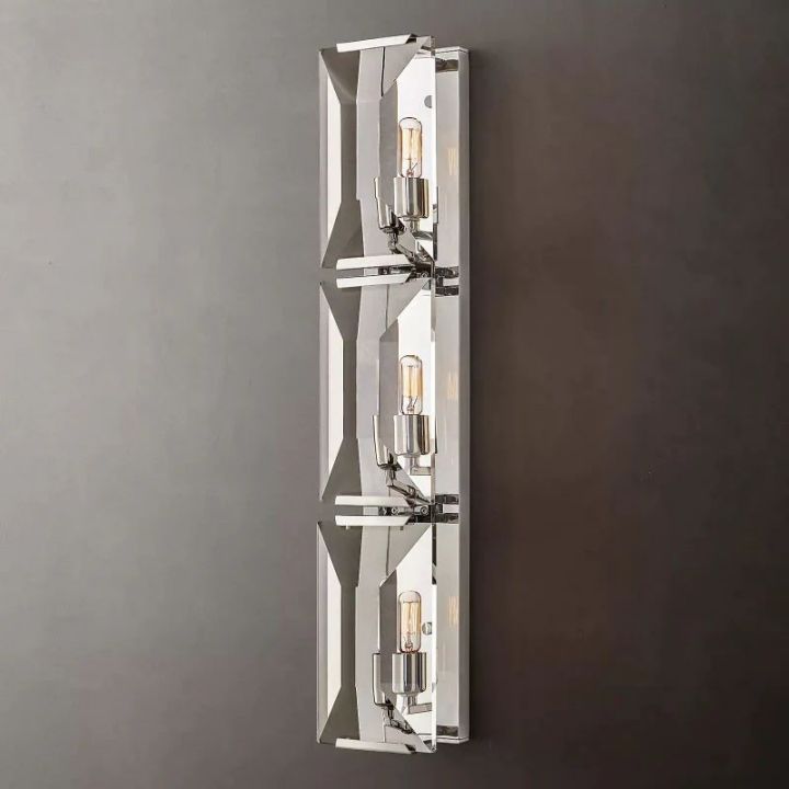 Aubrey Crystal Triple Wall Sconce,Wall Sconce Glass – Doublelighting