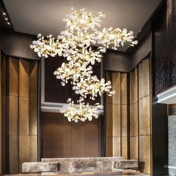 Ginkgo Cascading C (Alternating) Branch Chandelier,Modern Chandelier ...