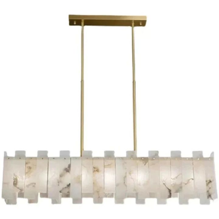 Modern Alabaster Linear Chandelier – Doublelighting