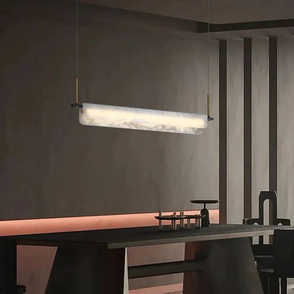 Modern Alabaster Linear Pendant Chandelier – Doublelighting