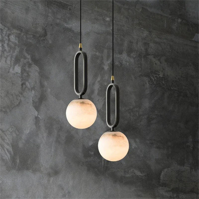 Modern Alabaster Sphere Pendant Light – Doublelighting