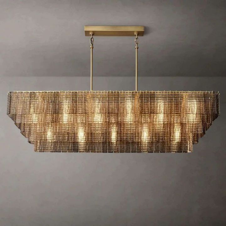 Viraag Smoke Rectangle Chandelier 77",Large Chandelier,Linear ...